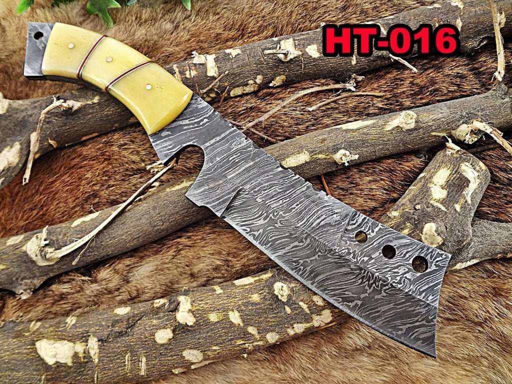 10" hand forged Damascus steel meat Cleaver, Walnut wood scale chopper ...