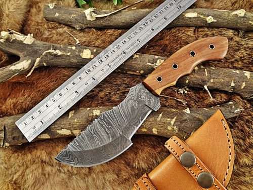 10"Long tracker knife hand forged twist pattern full tang Damascus ...