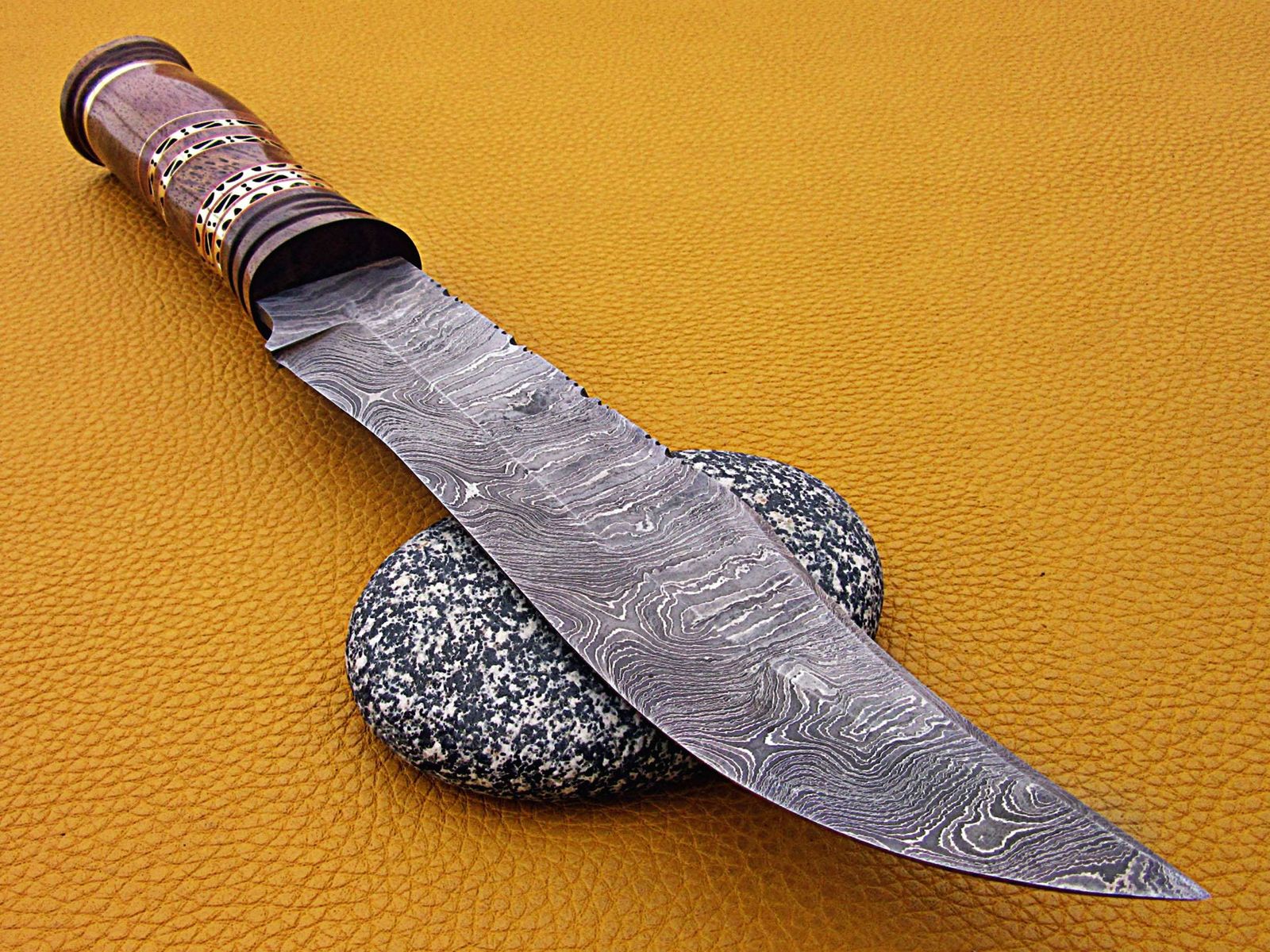 13.5" Long hand forged Damascus steel exotic Hunting Knife with 7 ...