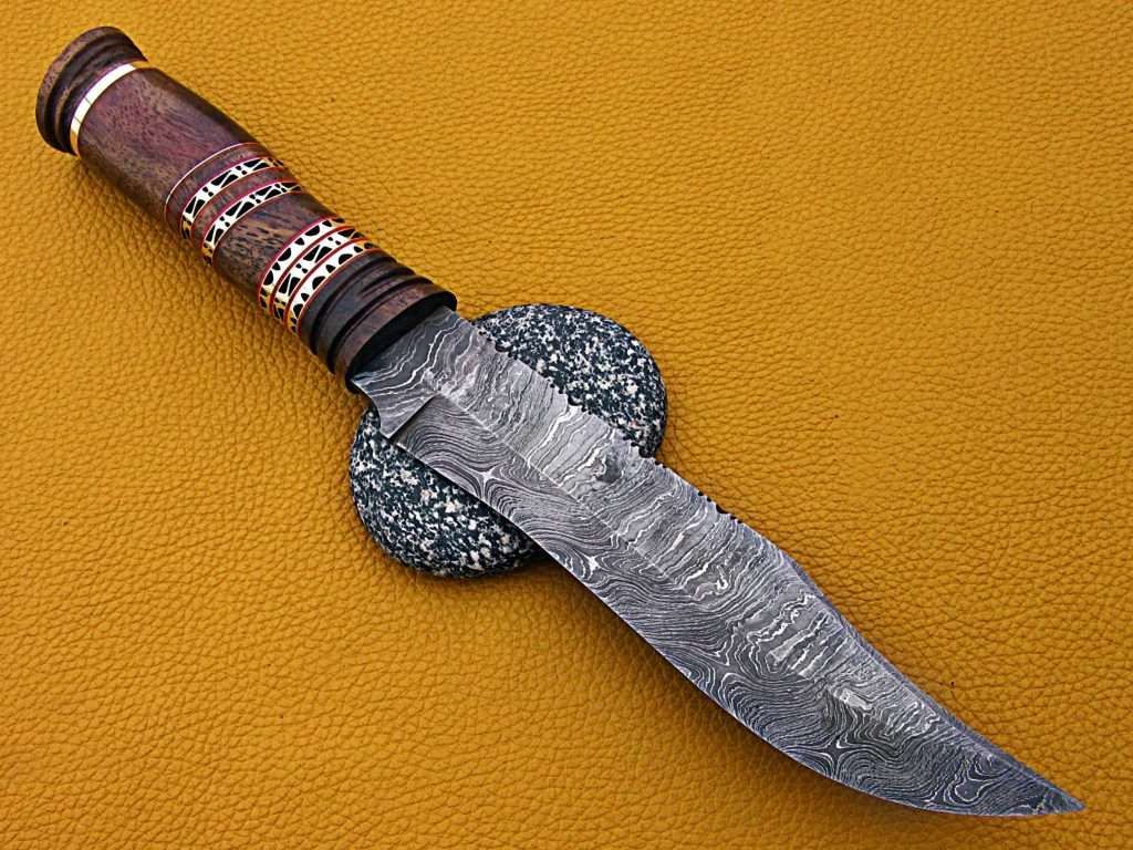 13.5" Long hand forged Damascus steel exotic Hunting Knife with 7 ...