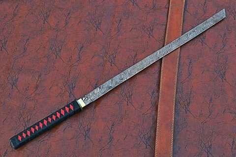 40 inches Long Ninja Sword, 28" Long Hand Forged Damascus Steel Blade ...