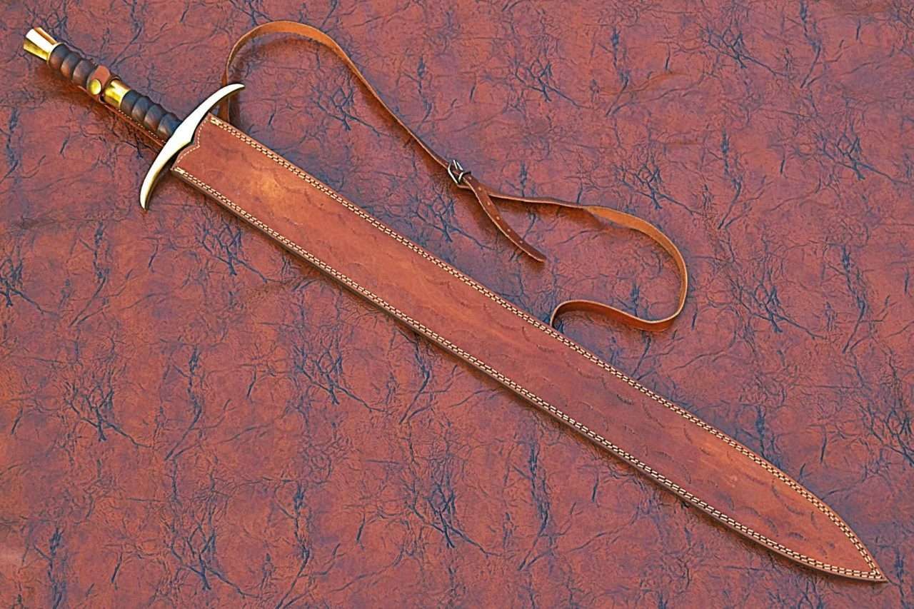 38 inches Long Claymore Sword, 30" Long Hand Forged Damascus Steel ...