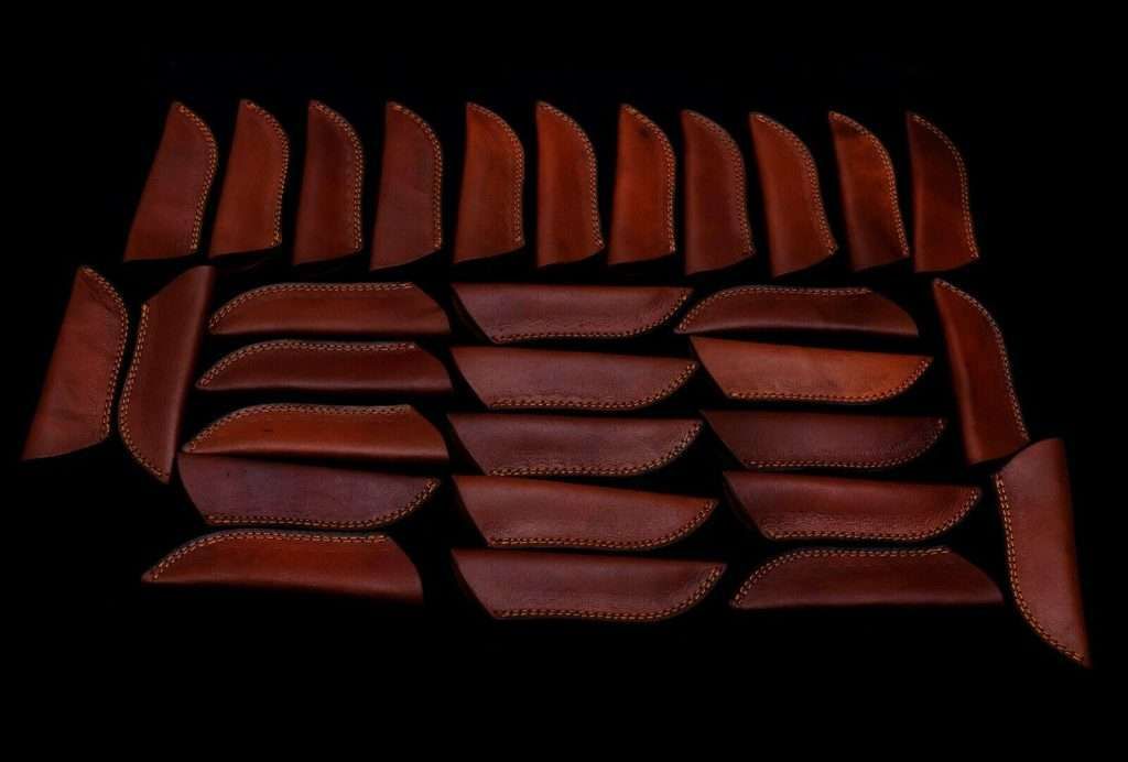 30 pieces Damascus steel fixed blade skinning knives lot with Leather ...