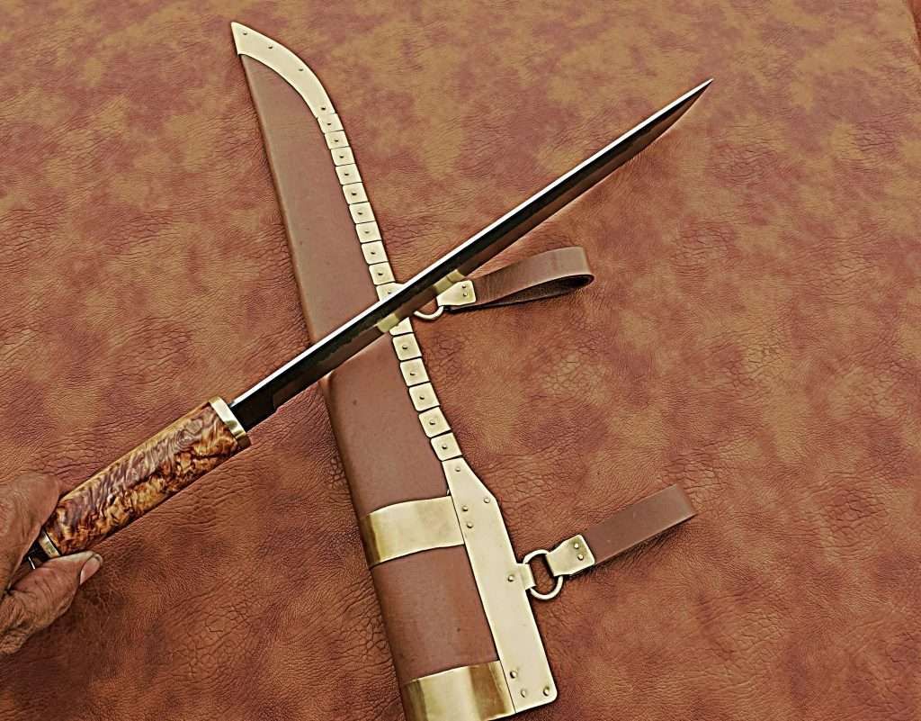 21 inches Long Chokuto Sword, 17" Long Polished Carbon Steel Blade, Kow ...